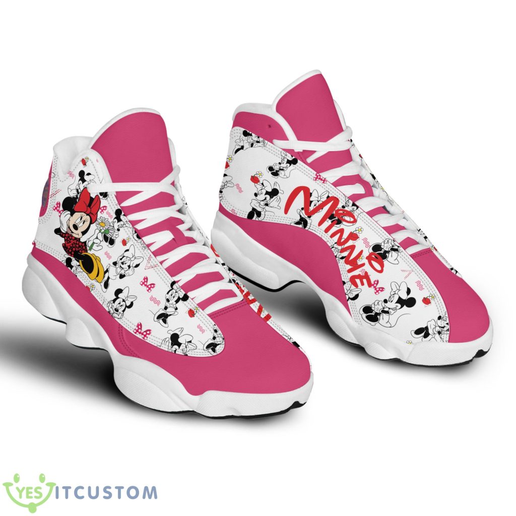 Mickey Mouse Disney And Minnie Mouse Pink Glitter Air Jordan 13 Shoes ...