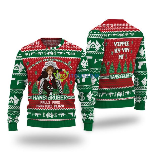 Hans Gruber Fall Nakatomi Plaza Die Hard Funny Christmas Sweater ...