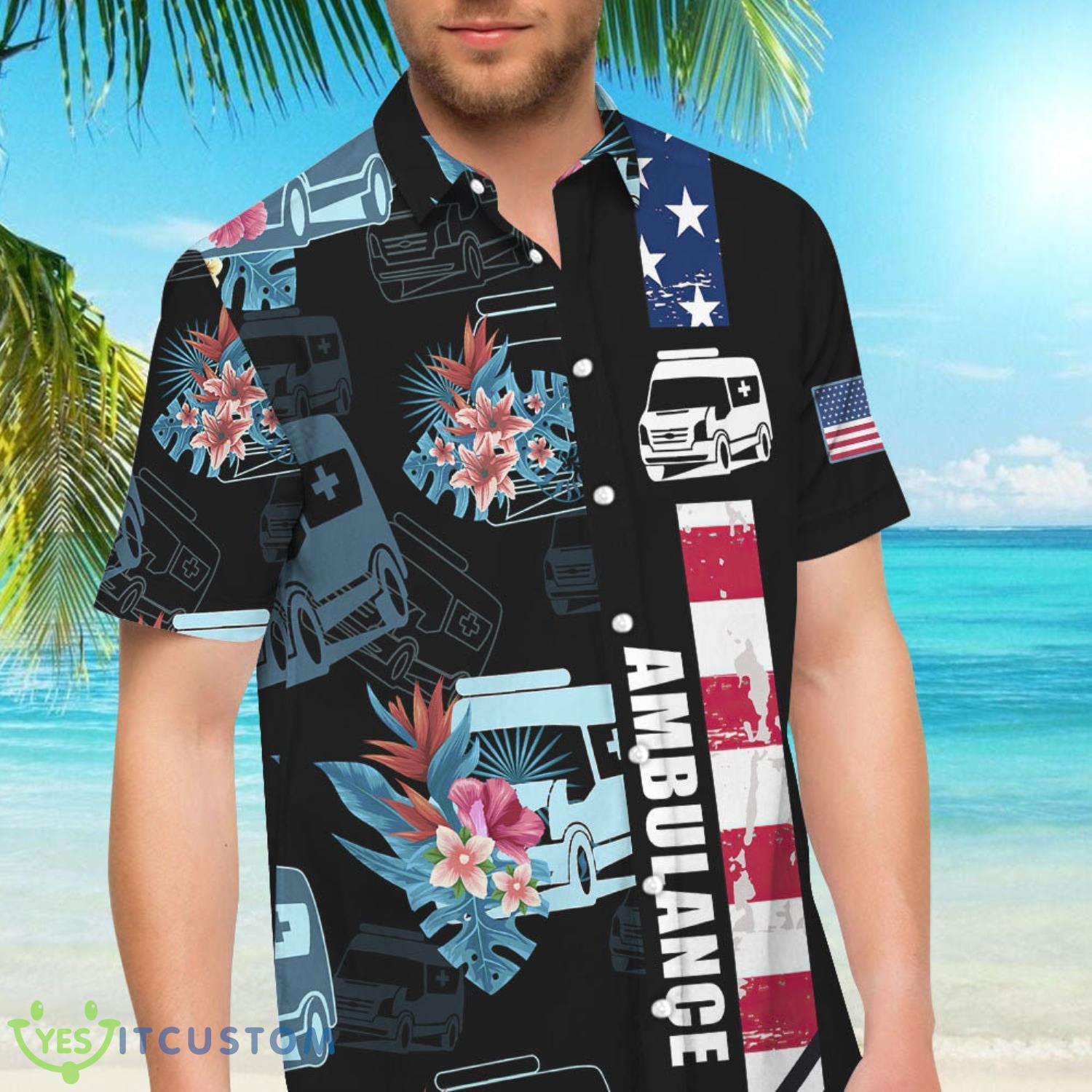 Ambulance Shirt Personalized Ambulance Tropical Pattern Ambulance Gift ...