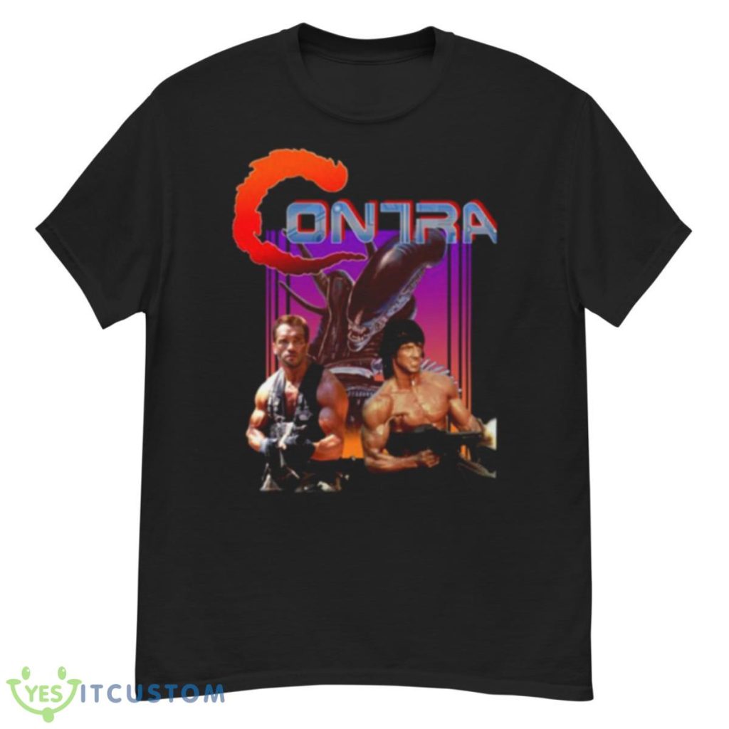 Contra Movie Game Arnold Schwarzenegger Vs Sylvester Stallone Shirt ...