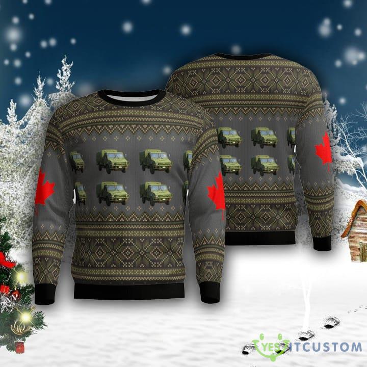 Canadian Army LSVW Military Truck Christmas Sweater - YesItCustom