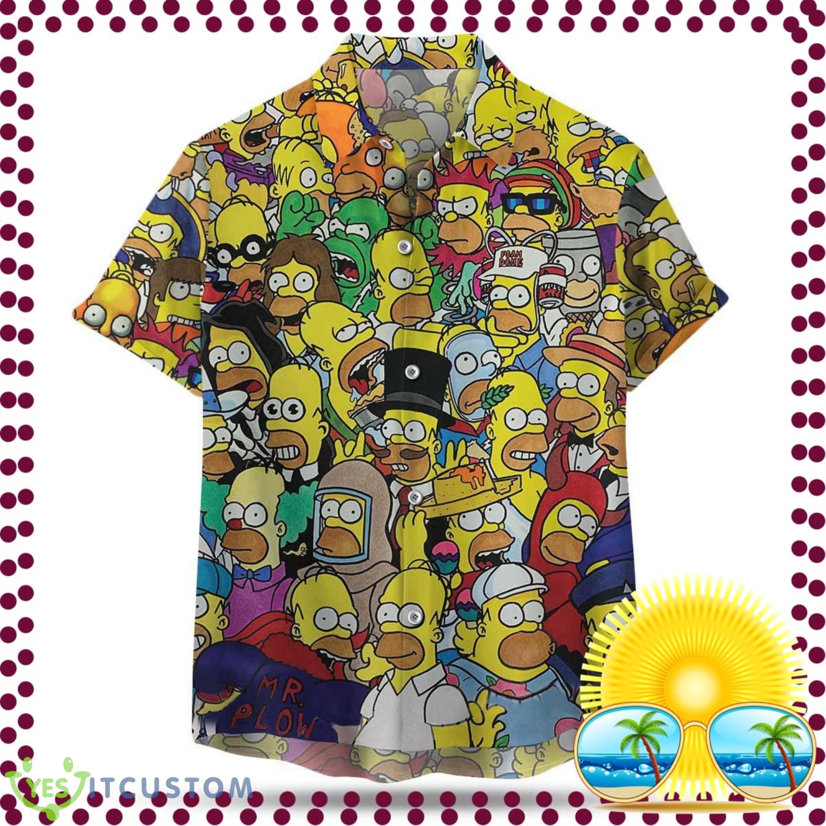D’oh Simpsons, The Simpsons Family Hawaiian Graphic Print Tropical ...