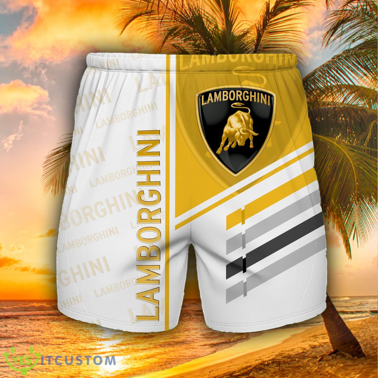 Lamborghini Logo Design 2 Racing Hawaiian Shirt And Short For Fans ...