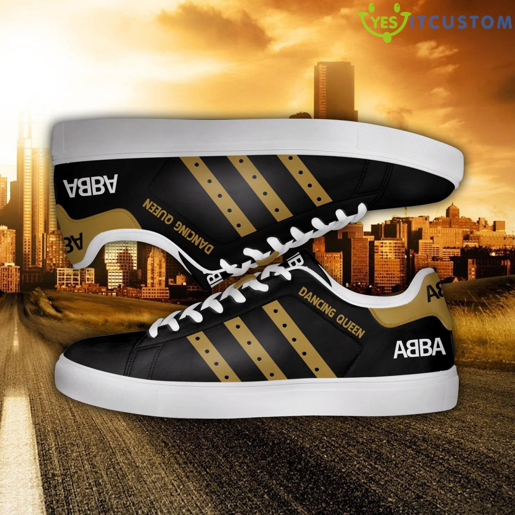 Abba Dancing Queen Dark Yellow Line AOP Skate Shoes Special Gift For ...