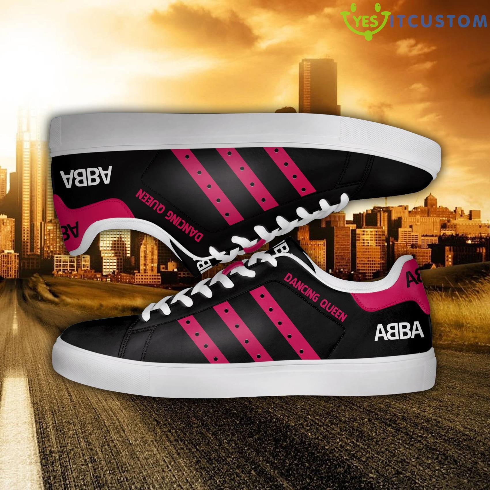 Abba Dancing Queen Pink Line AOP Skate Shoes Special Gift For Fan ...