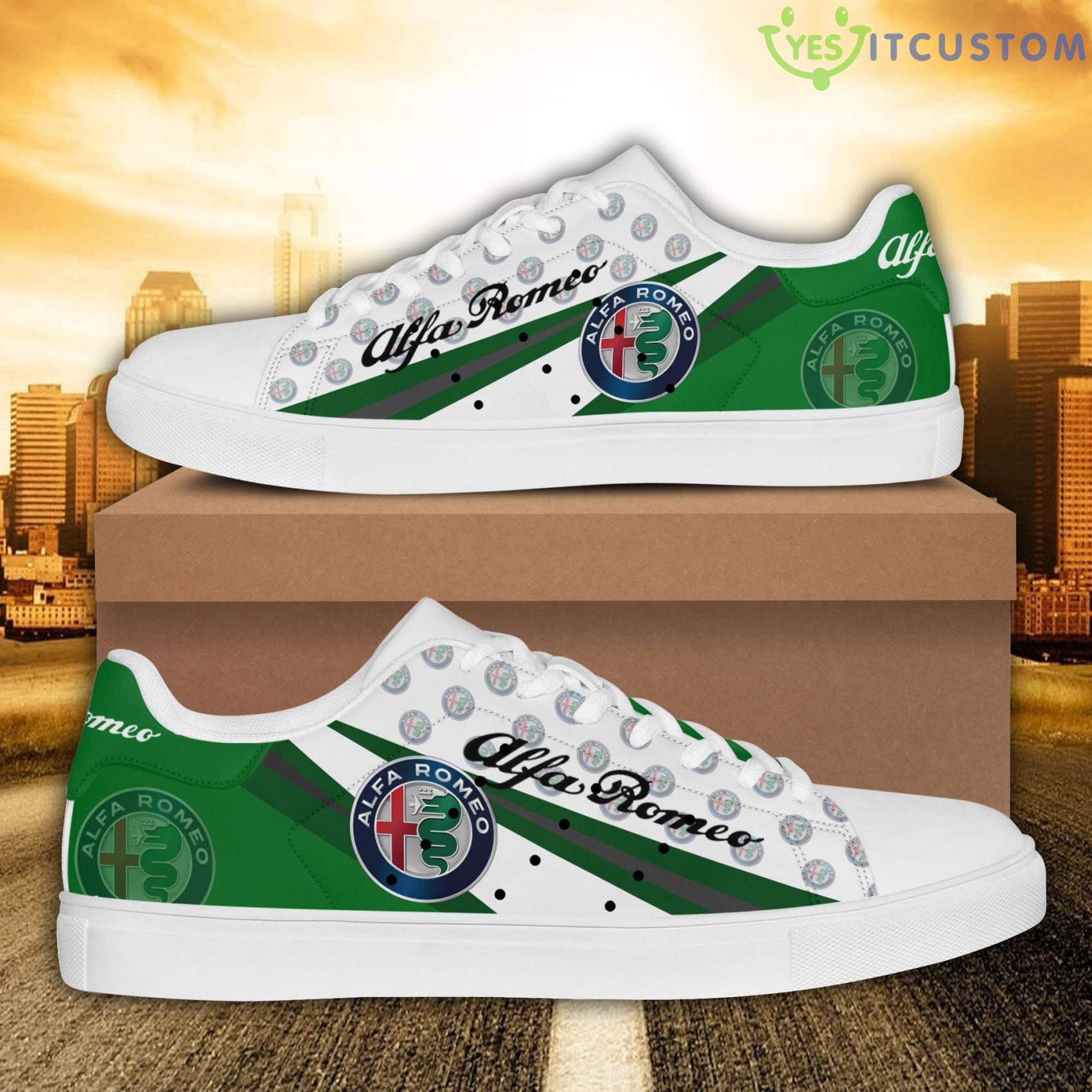 Alfa Romeo Sport Car Logo Pattern AOP Skate Shoes Special Gift For Fan ...