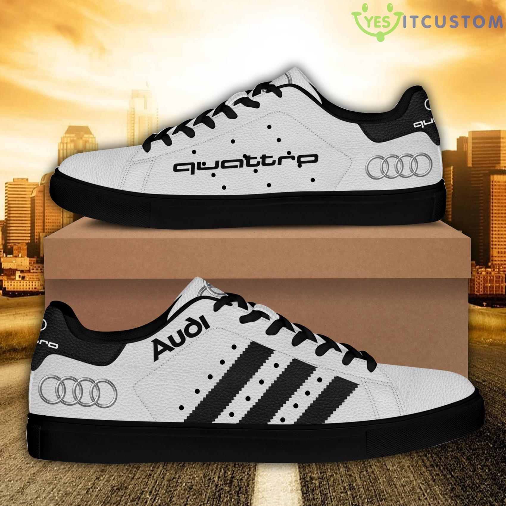 Audi Quattro Sport Car AOP Skate Shoes Special Gift For Fan White Black ...