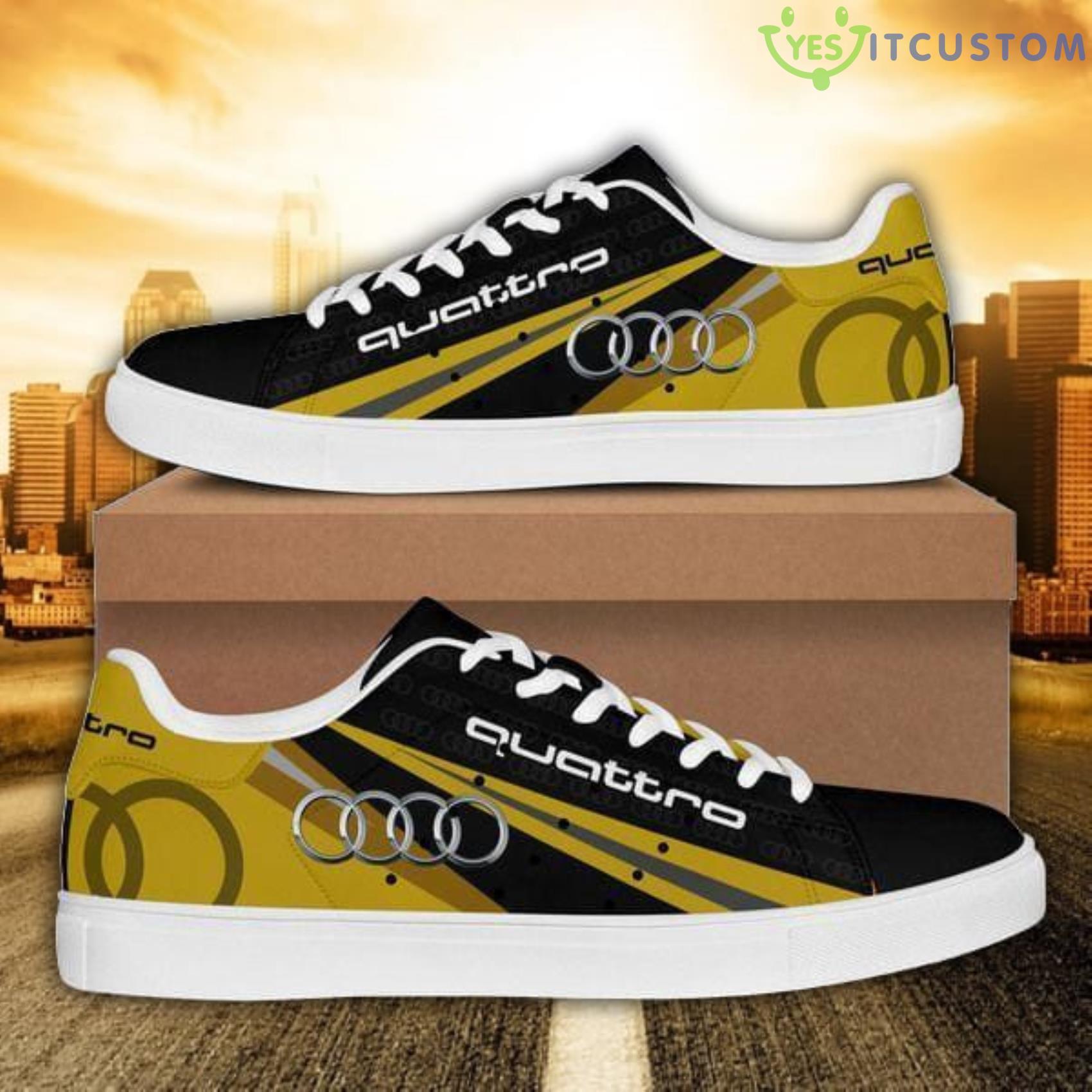 Audi Quattro Sport Car AOP Skate Shoes Special Gift For Fan Yellow ...