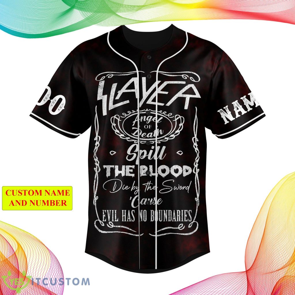 Custom Number And Name Slayer Evil Has No Boundaries Style Baseball Jersey Shirt For Men And ...