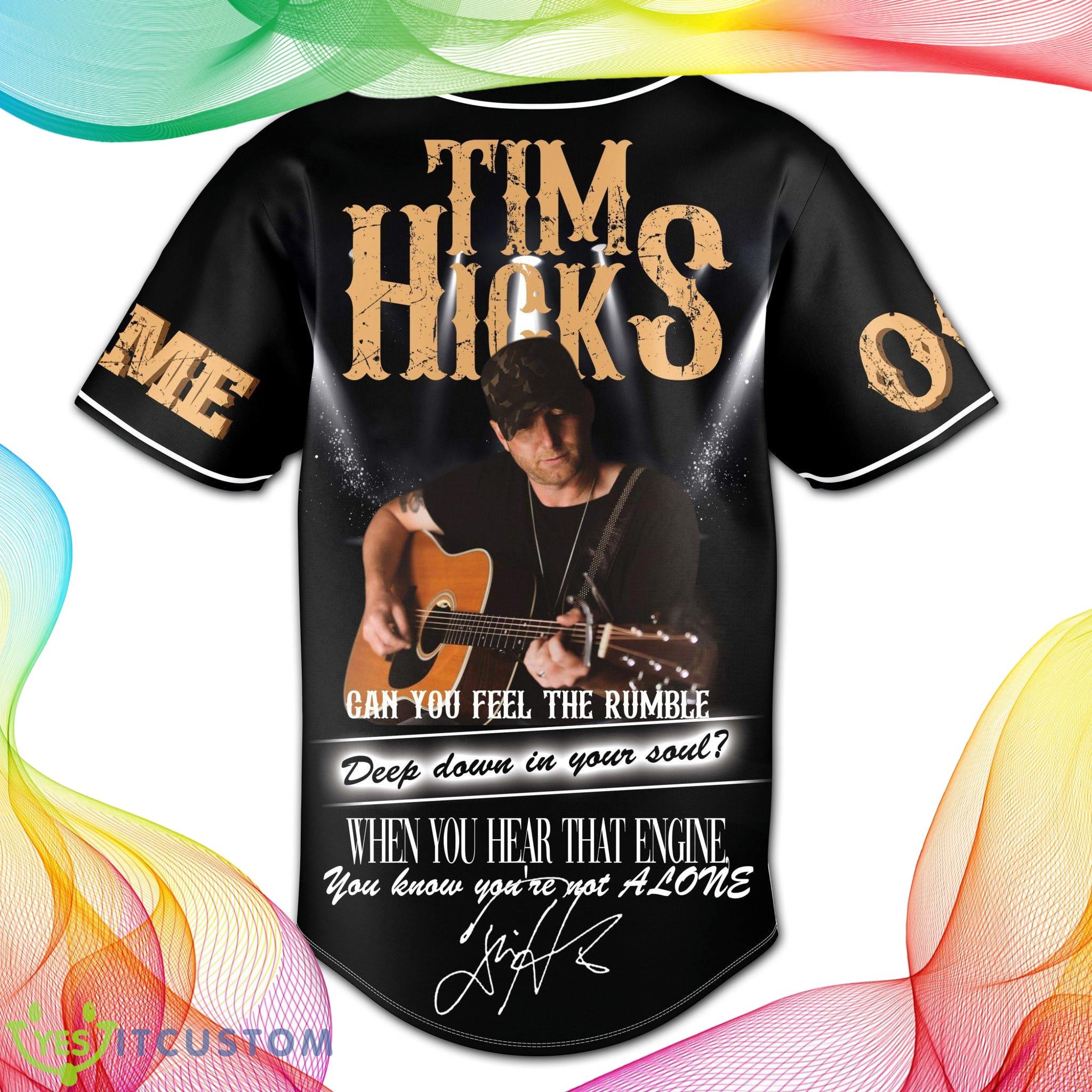 Custom Number And Name Tim Hicks Country Night Style Baseball Jersey ...
