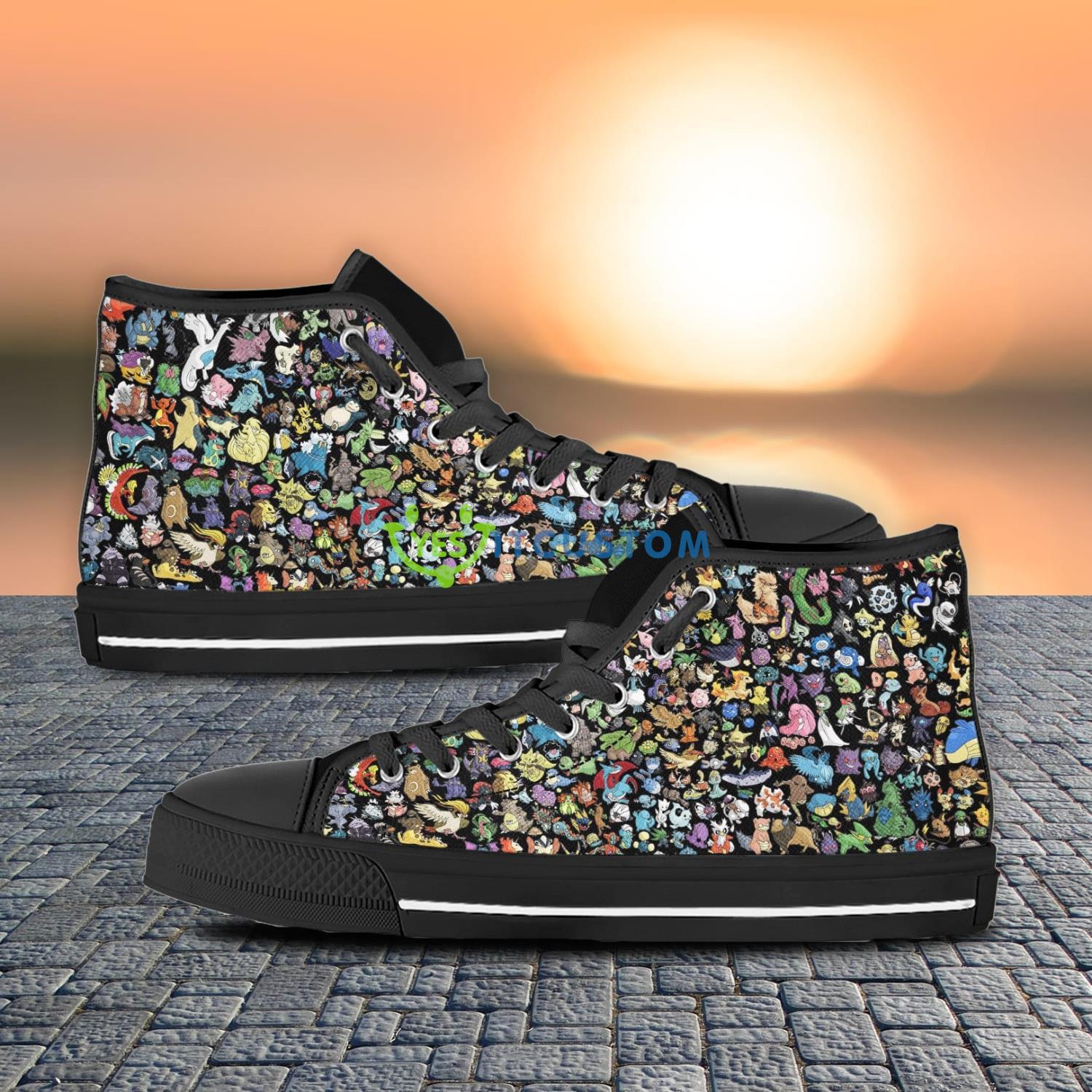 Pokemon Shoes Characters Pikachu Charizard Bulbasaur Umbreon Eevee High ...