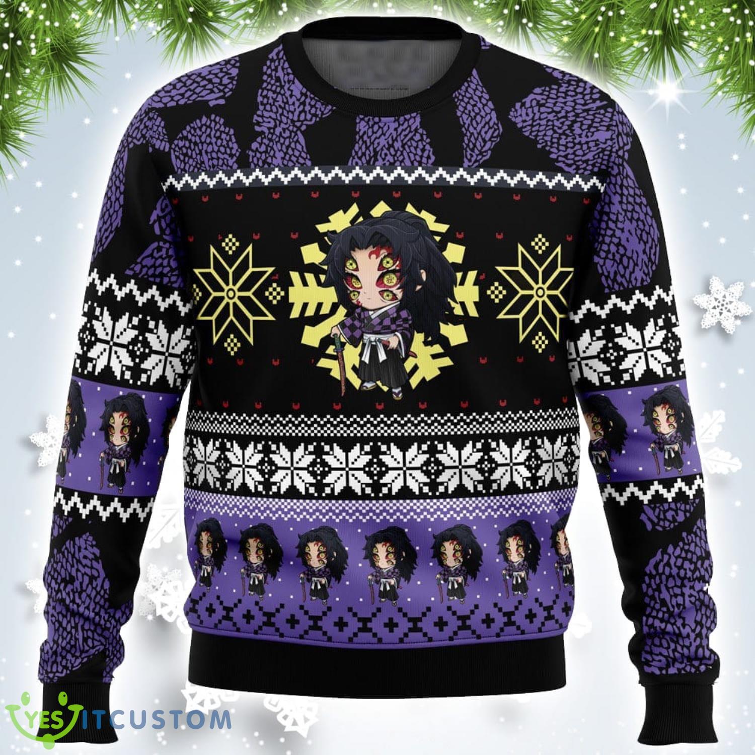 Chibi Christmas Kokushibo Demon Slayer Xmas Ugly Christmas Sweater ...