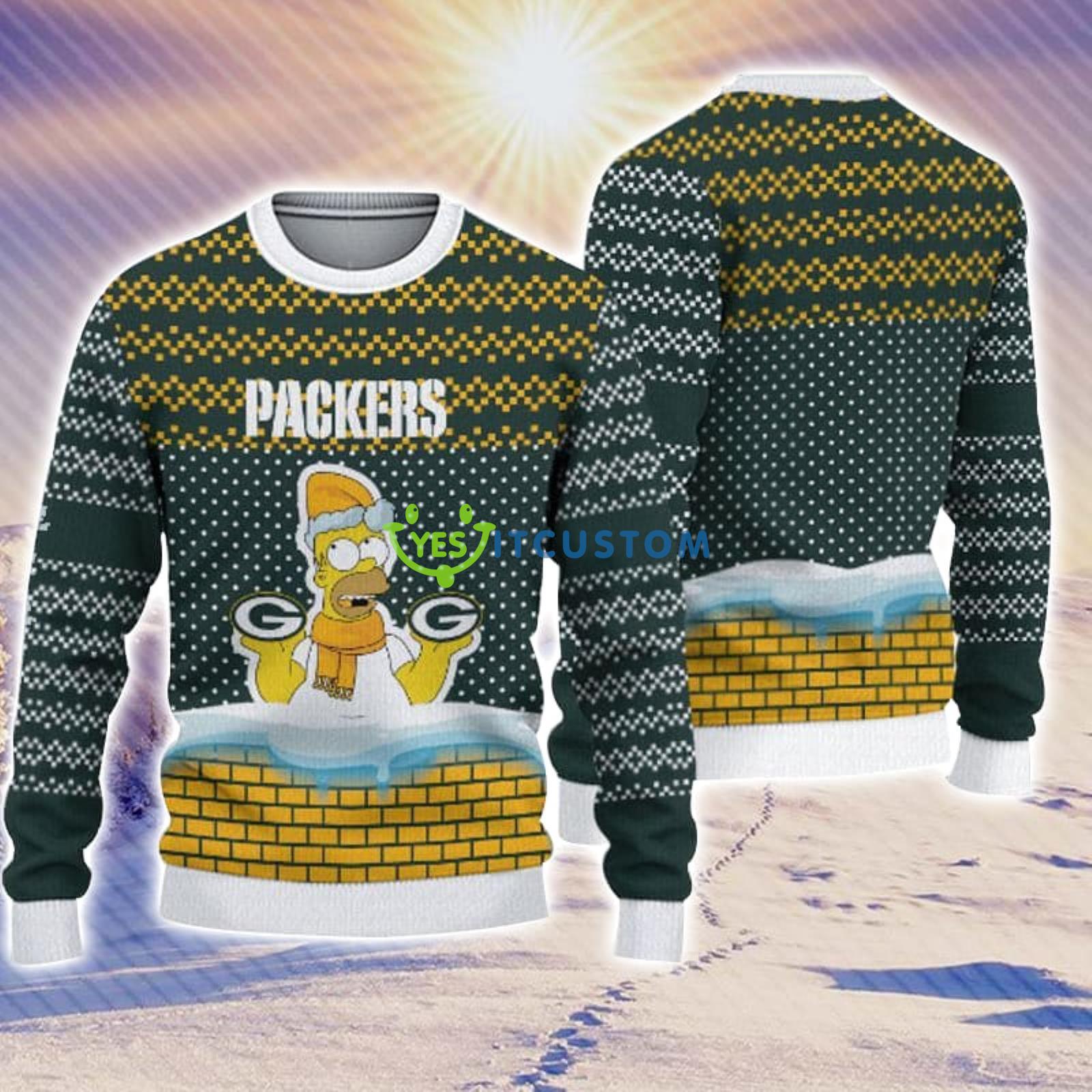 Green Bay Packers Christmas Simpson Sweater For Fans - YesItCustom