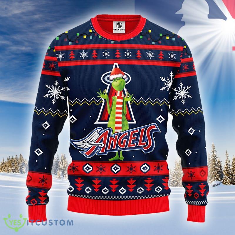 MLB Logo Los Angeles Angels Funny Grinch Ugly Christmas Sweater For Men ...