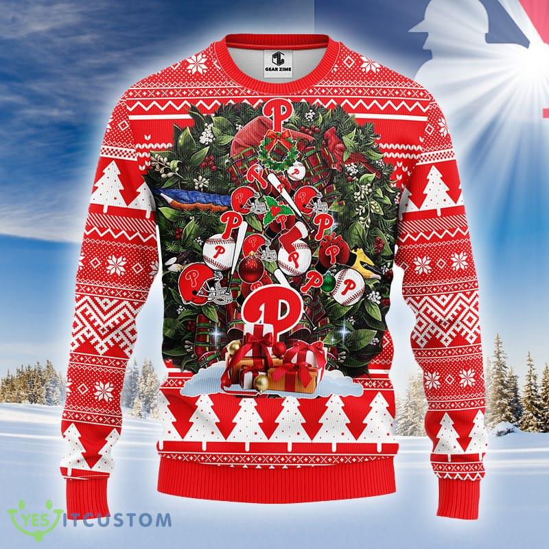 MLB Logo Philadelphia Phillies Tree Ugly Christmas Sweater For Men And ...