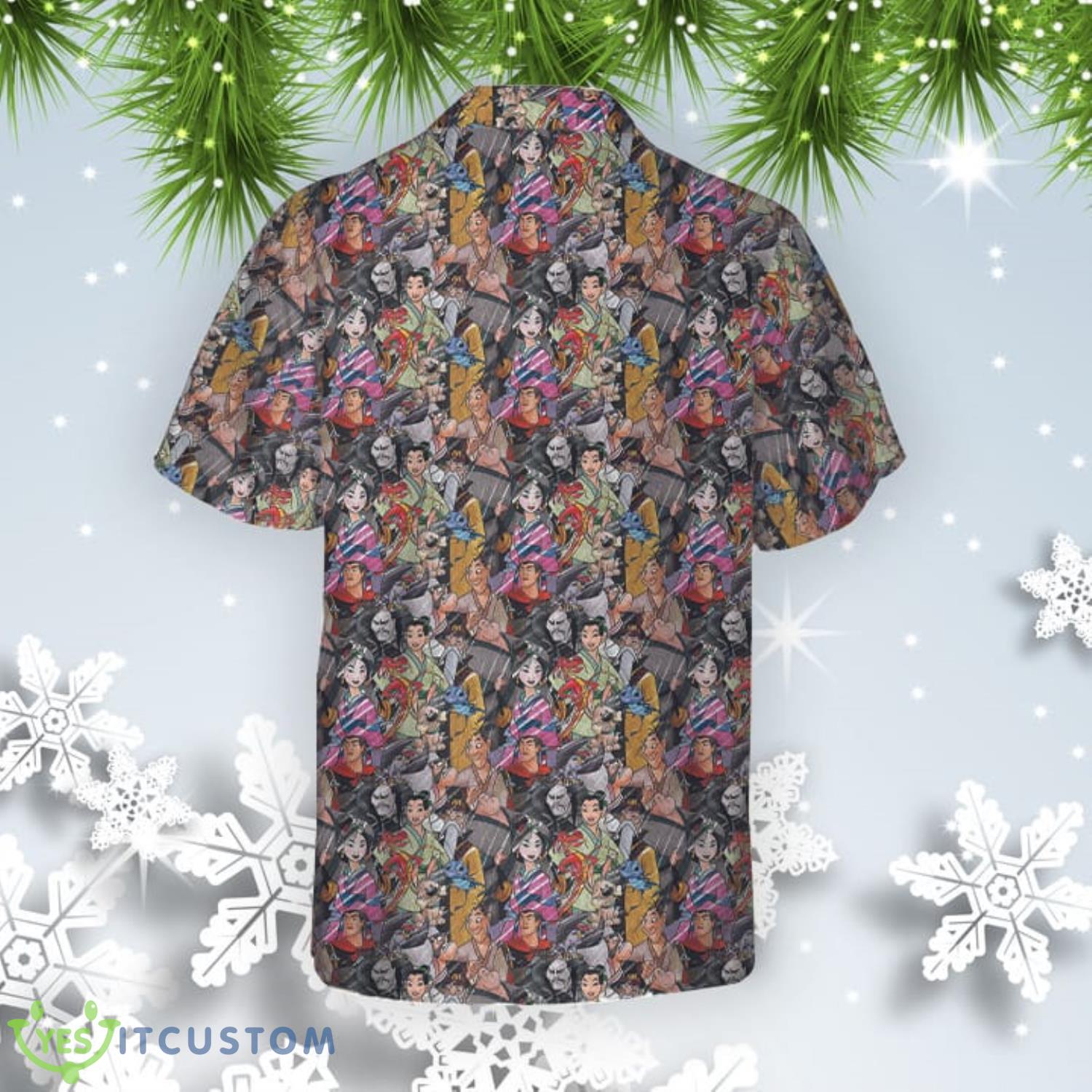 Mulan Sketched Disney Cartoon Graphics Beach Lover 3D Hawaiian Shirt ...
