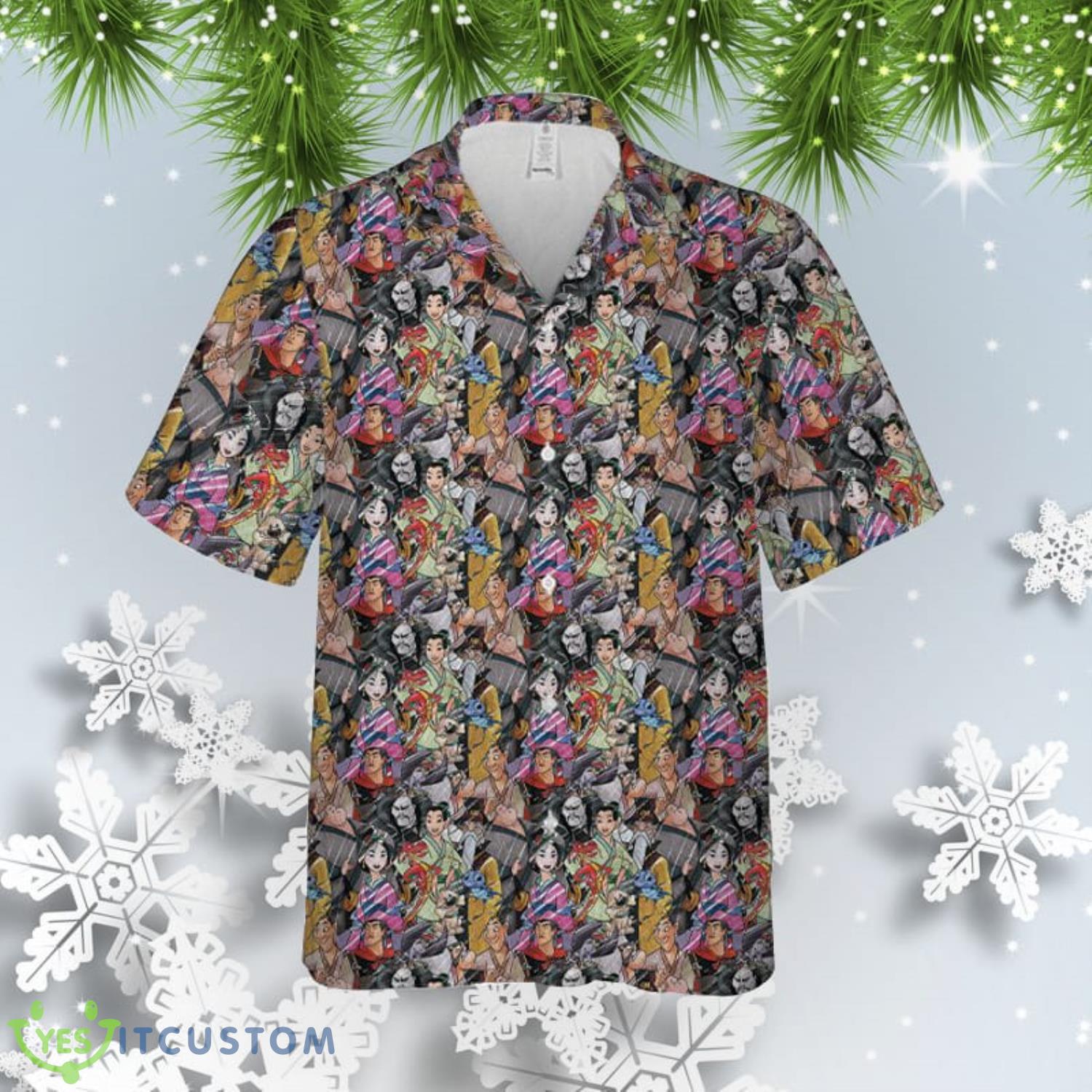 Mulan Sketched Disney Cartoon Graphics Beach Lover 3D Hawaiian Shirt ...