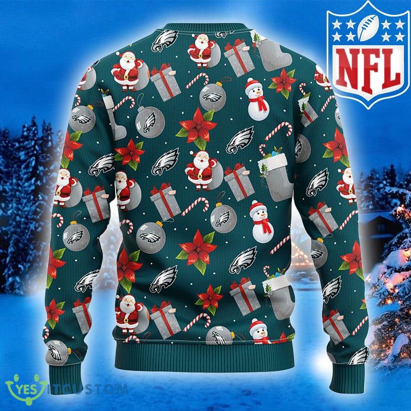 NFL Logo Philadelphia Eagles Santa Claus Snowman Ugly Christmas Sweater ...