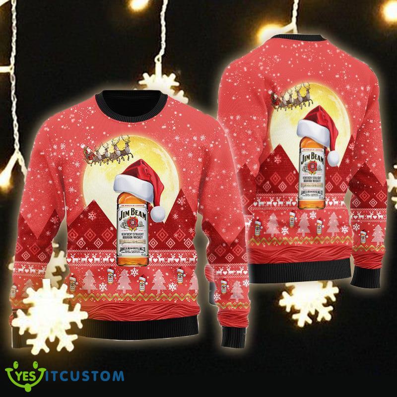 Santa Claus Sleigh Jim Beam Ugly Christmas Sweater Gift For Men Women ...
