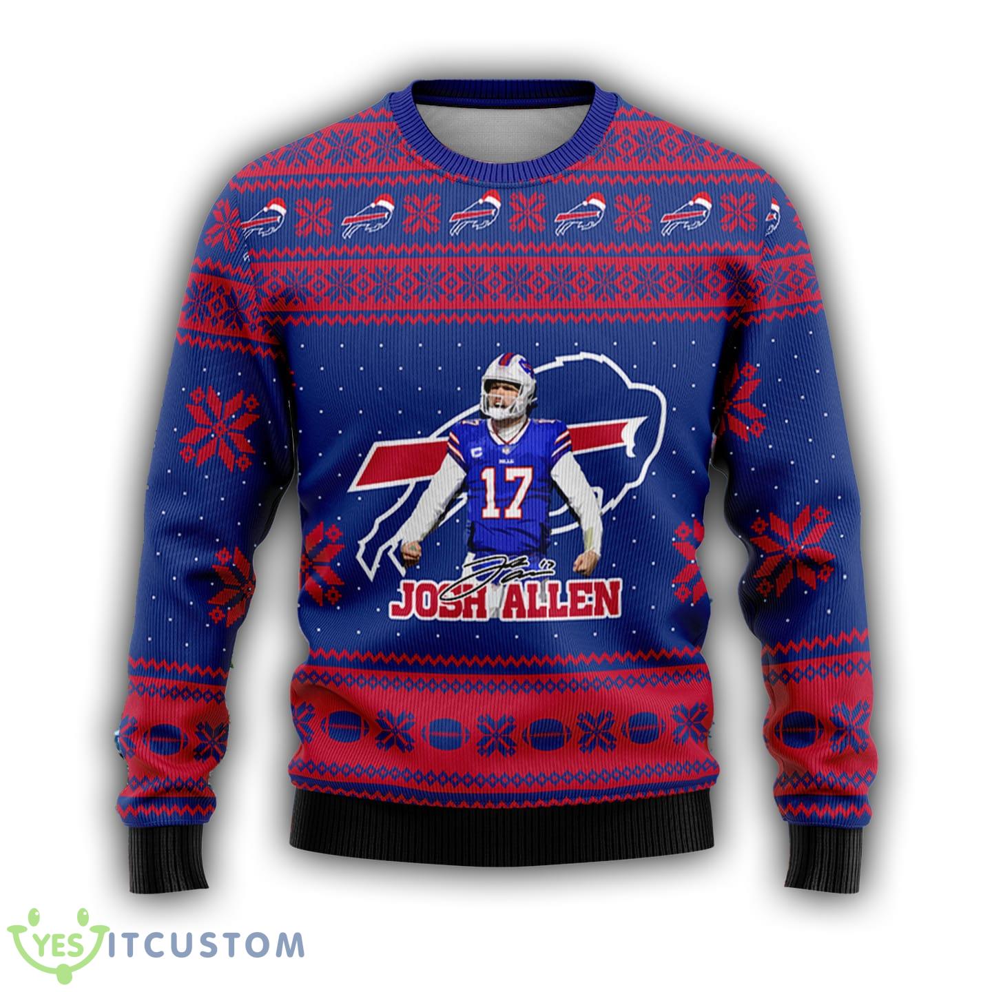 Buffalo Bills - Josh Allen Ugly Christmas Sweater Custom Number And ...