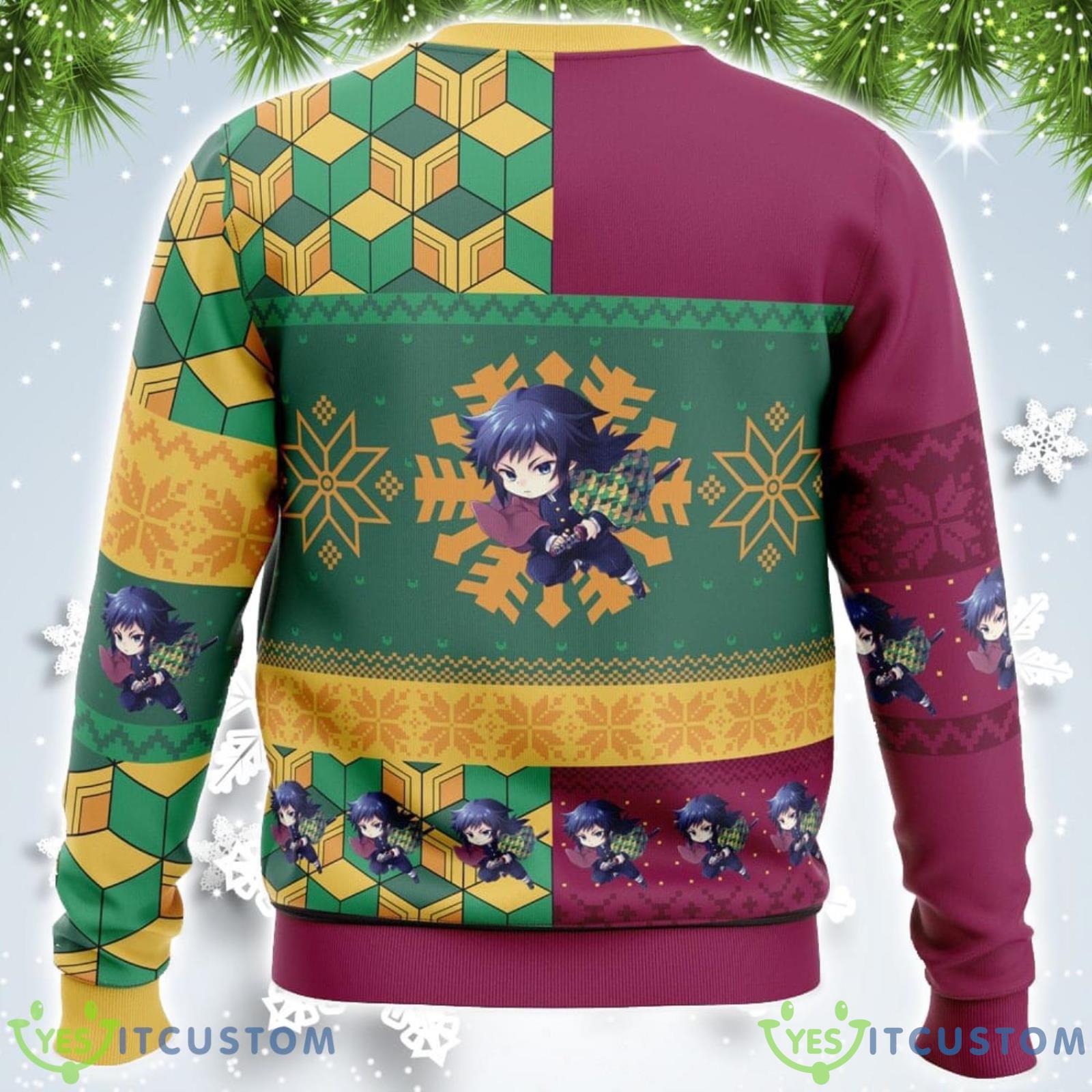 Chibi Christmas Giyu Tomioka Demon Slayer Xmas Ugly Christmas Sweater ...