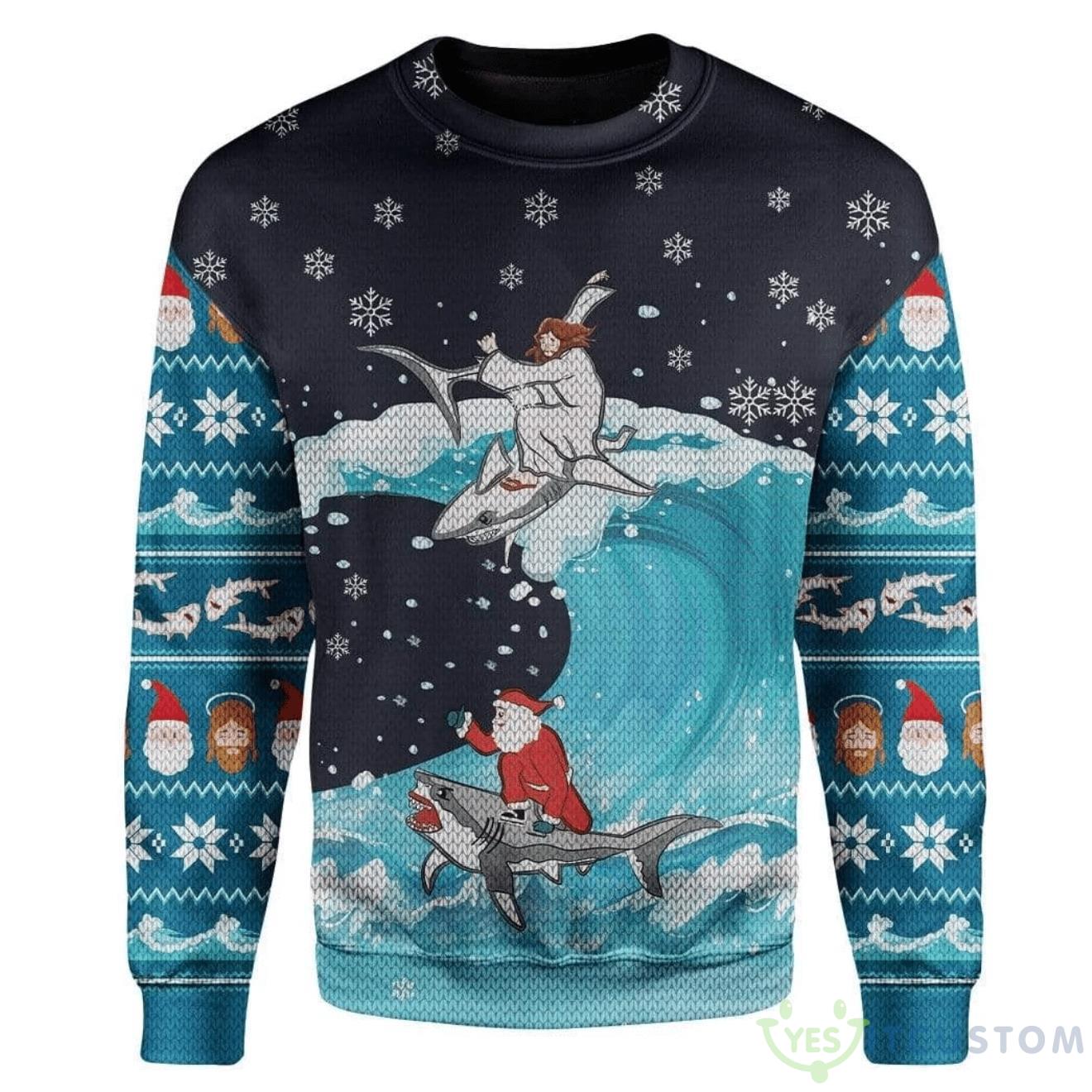 Jesus And Santa Ugly Sweater For Christmas - YesItCustom