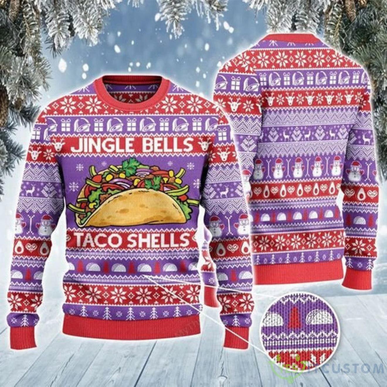 Jingle Bells Taco Shells Ugly Christmas Sweater - YesItCustom