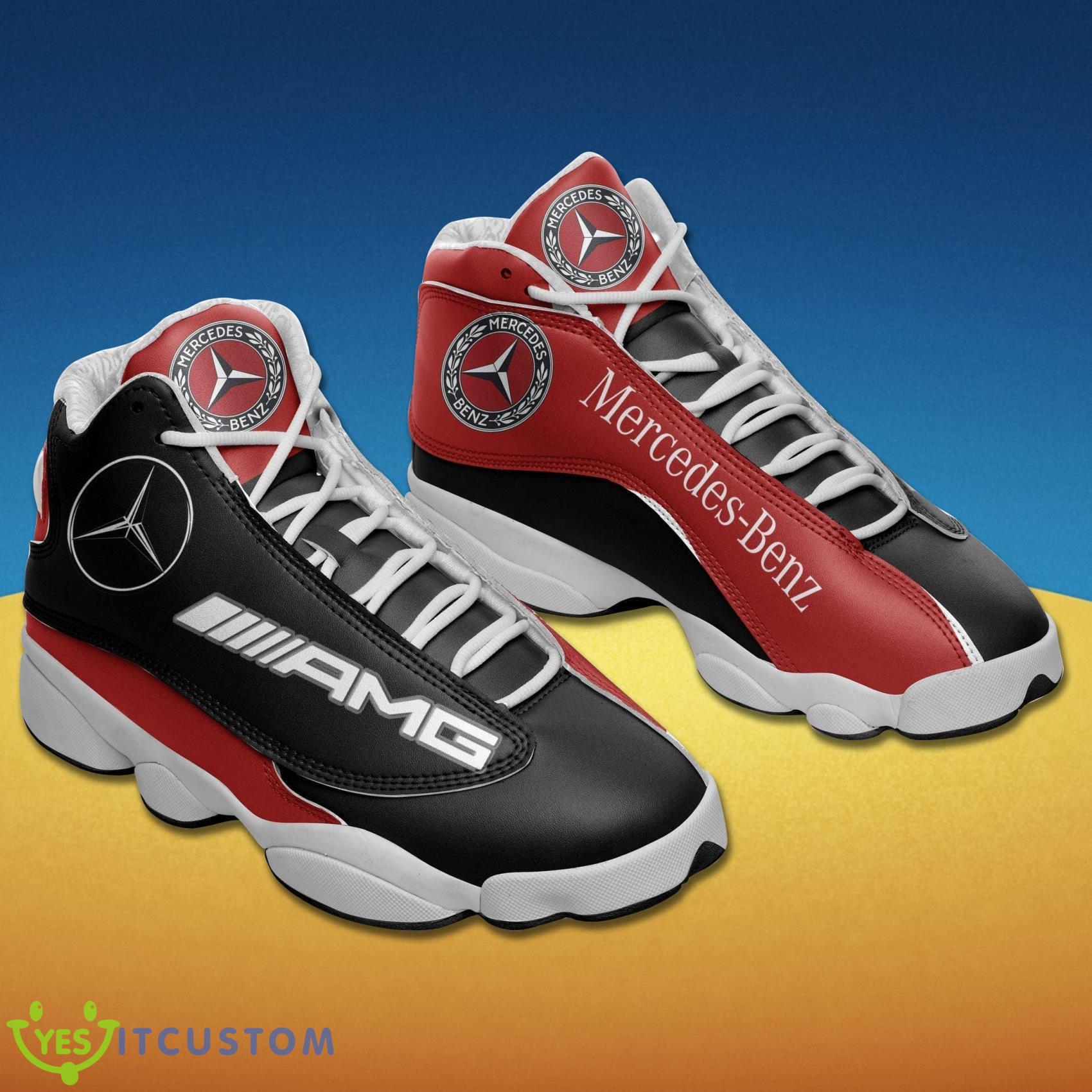 Mercedes Benz AMG Car Logo Red Black Air Jordan 13 Shoes - YesItCustom