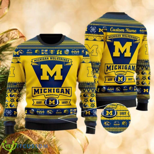 Michigan Wolverines football Christmas Knitted Sweater For Men And ...