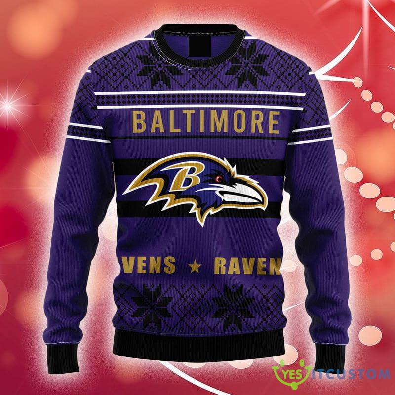 NFL Baltimore Ravens All Over Print Christmas Ugly Sweater Gathering ...