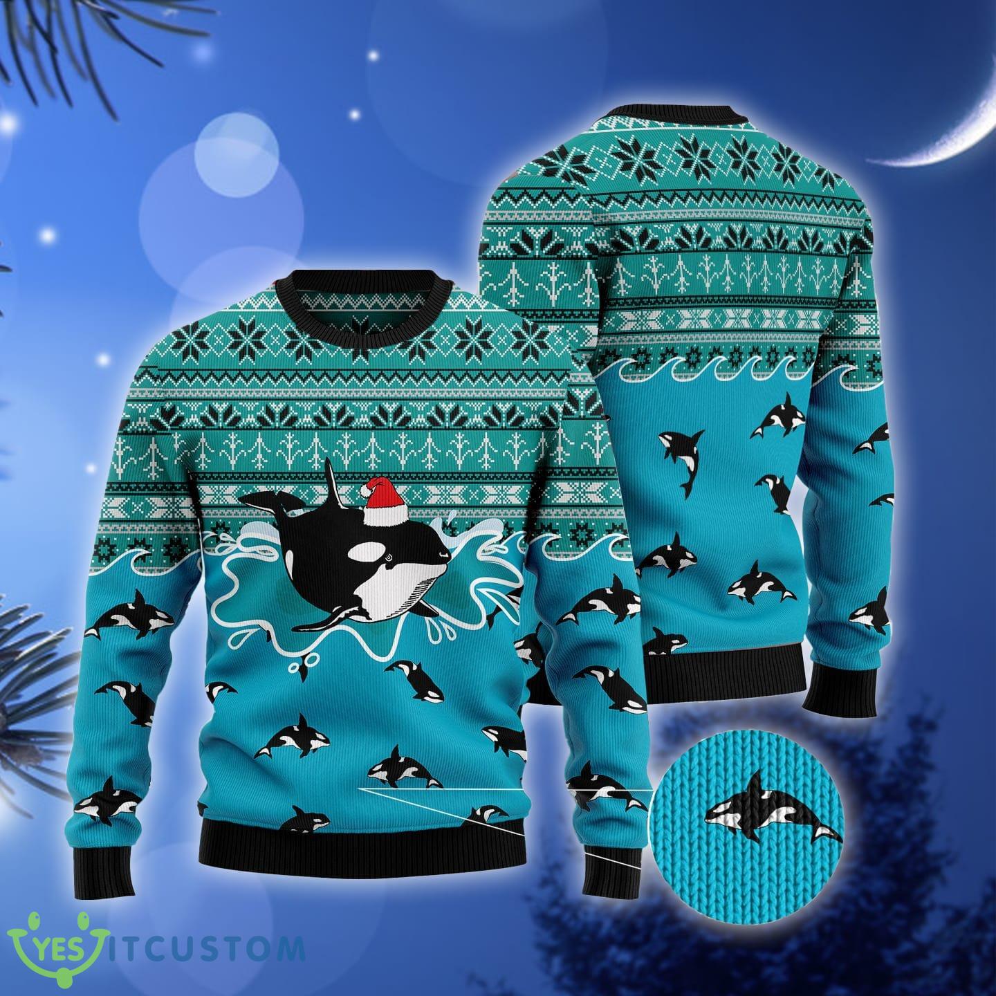 Whale Santa Claus Ugly Christmas Sweater Gift Men Women - YesItCustom