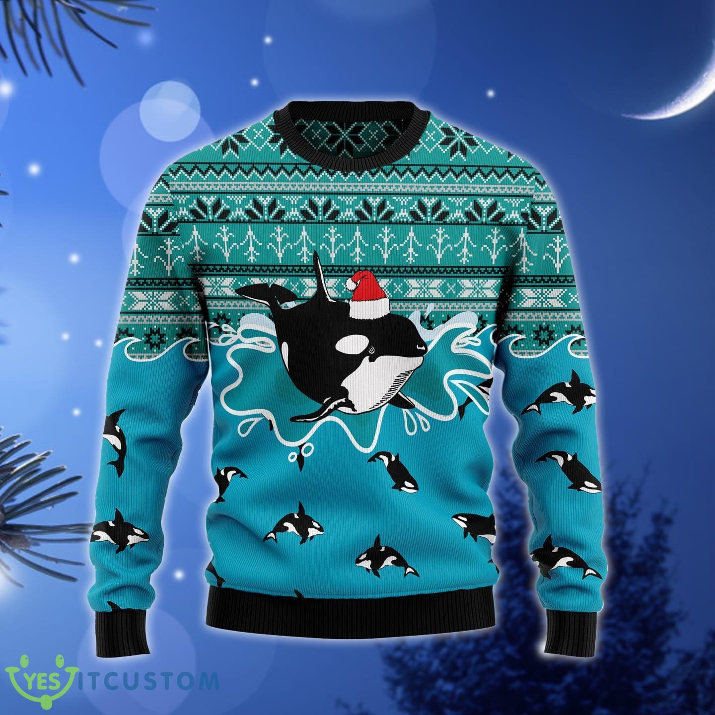 Whale Santa Claus Ugly Christmas Sweater Gift Men Women - YesItCustom
