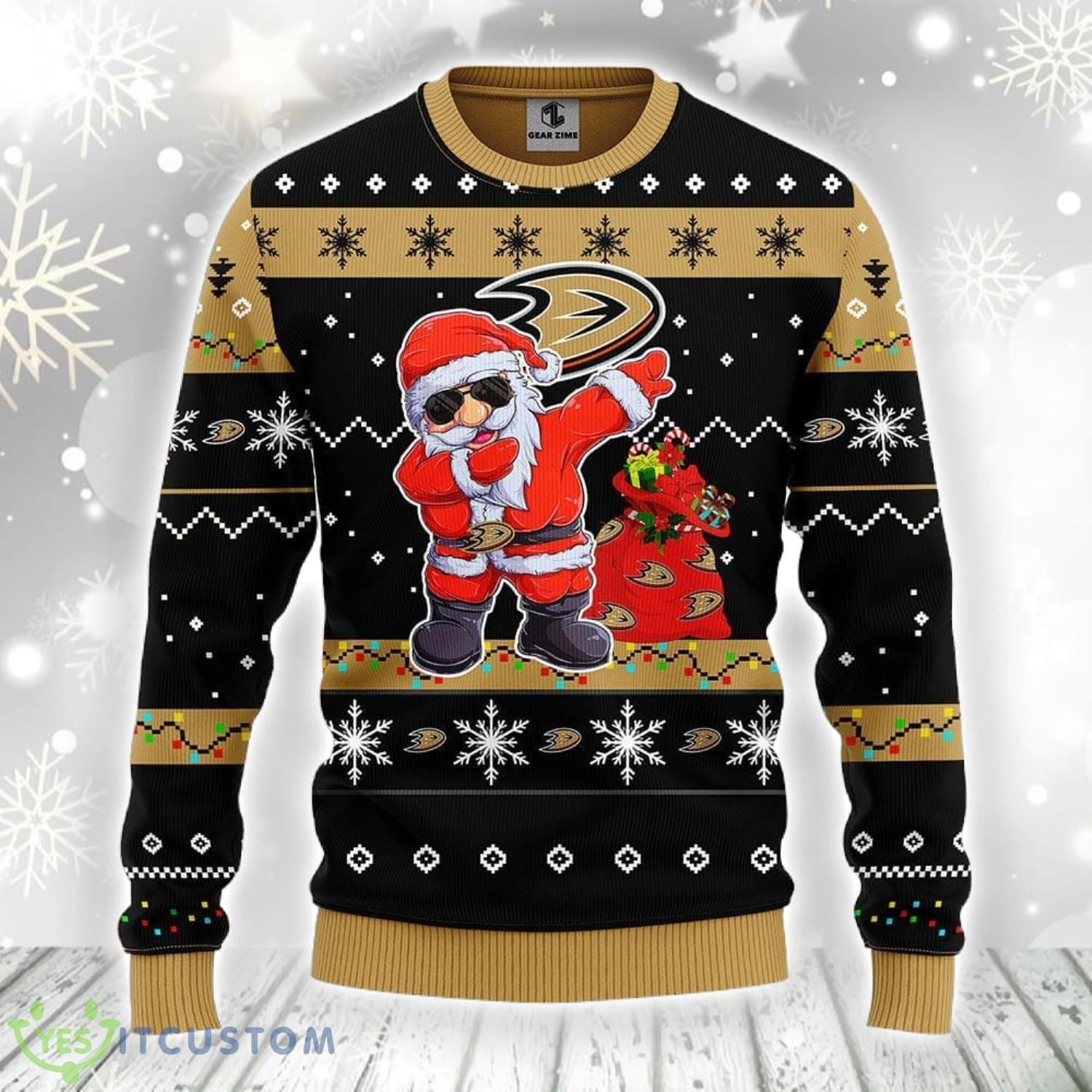 Anaheim Ducks Dabbing Santa Claus Xmas Ugly Christmas Sweater Best ...