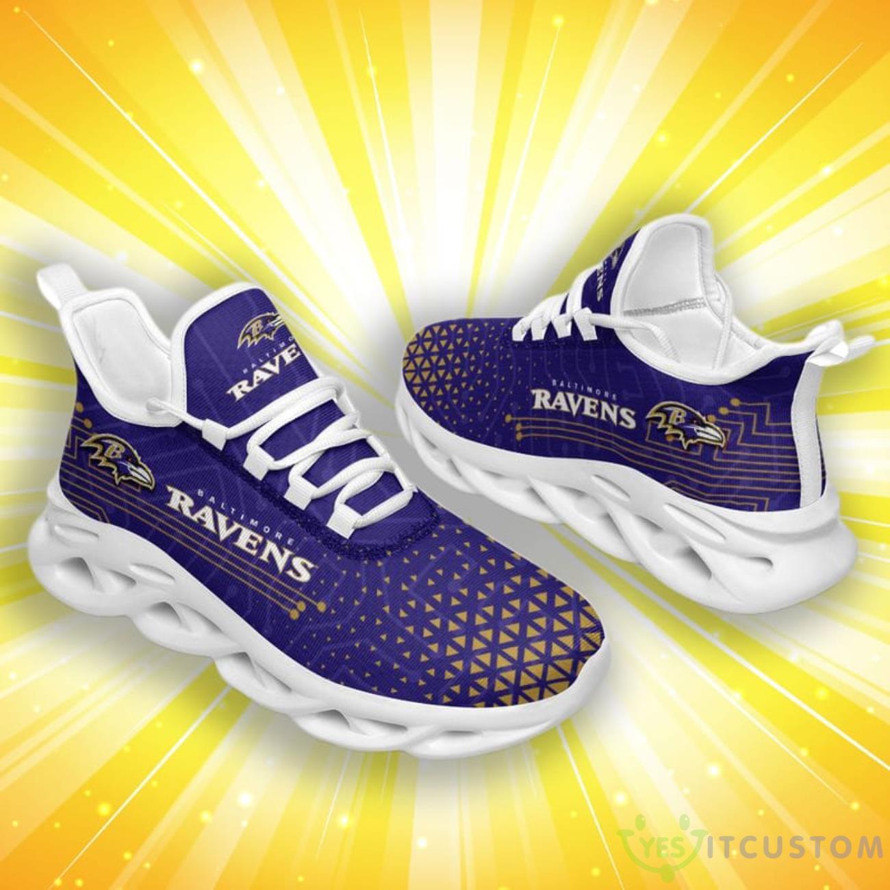 Baltimore Ravens Electrical Circuit Exclusive Max Soul Shoes - YesItCustom