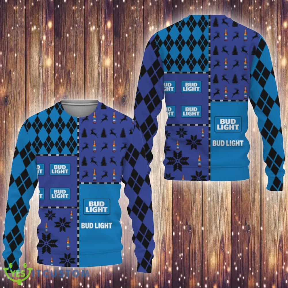 Bud Light Beers Merry Christmas Whiskey And Beers Ugly Xmas 3D Sweater ...