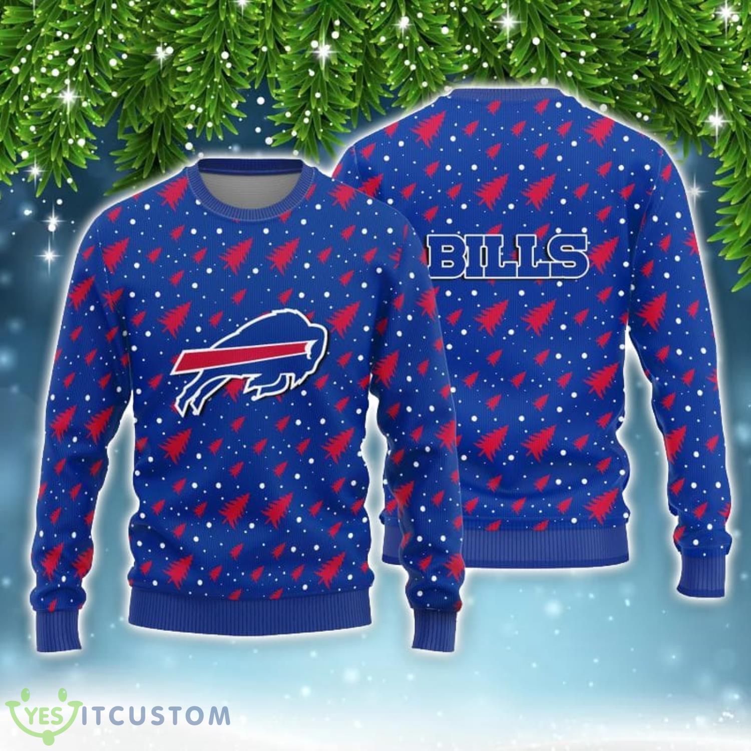 Buffalo Bills Christmas Pine Tree Patterns Pattern AOP Sweater ...