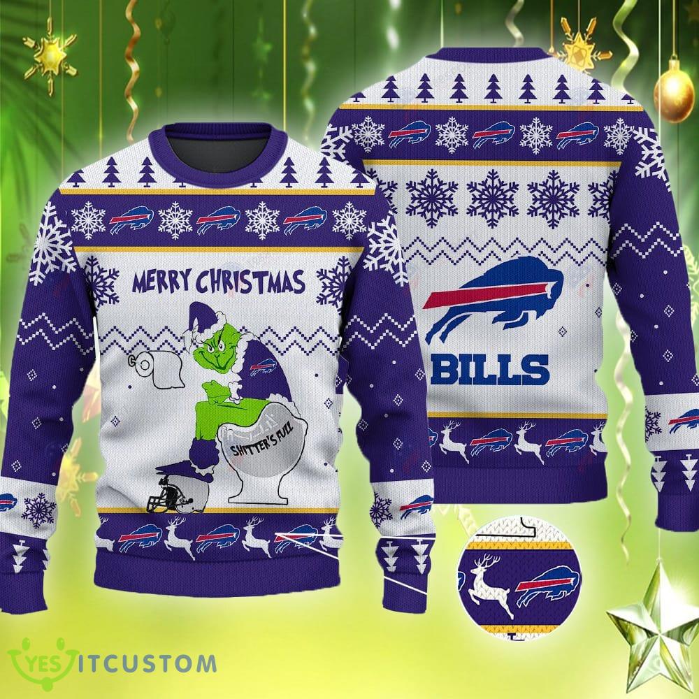 Buffalo Bills Grinch Shitter's Full Toilet Knitted Christmas Purple ...