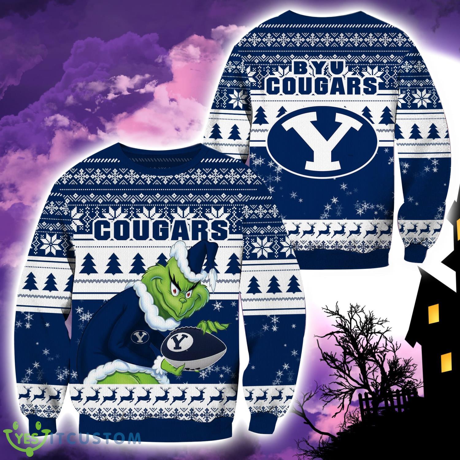 BYU Cougars NCAA Grinch Hug Logo Ugly Christmas Sweater Special ...
