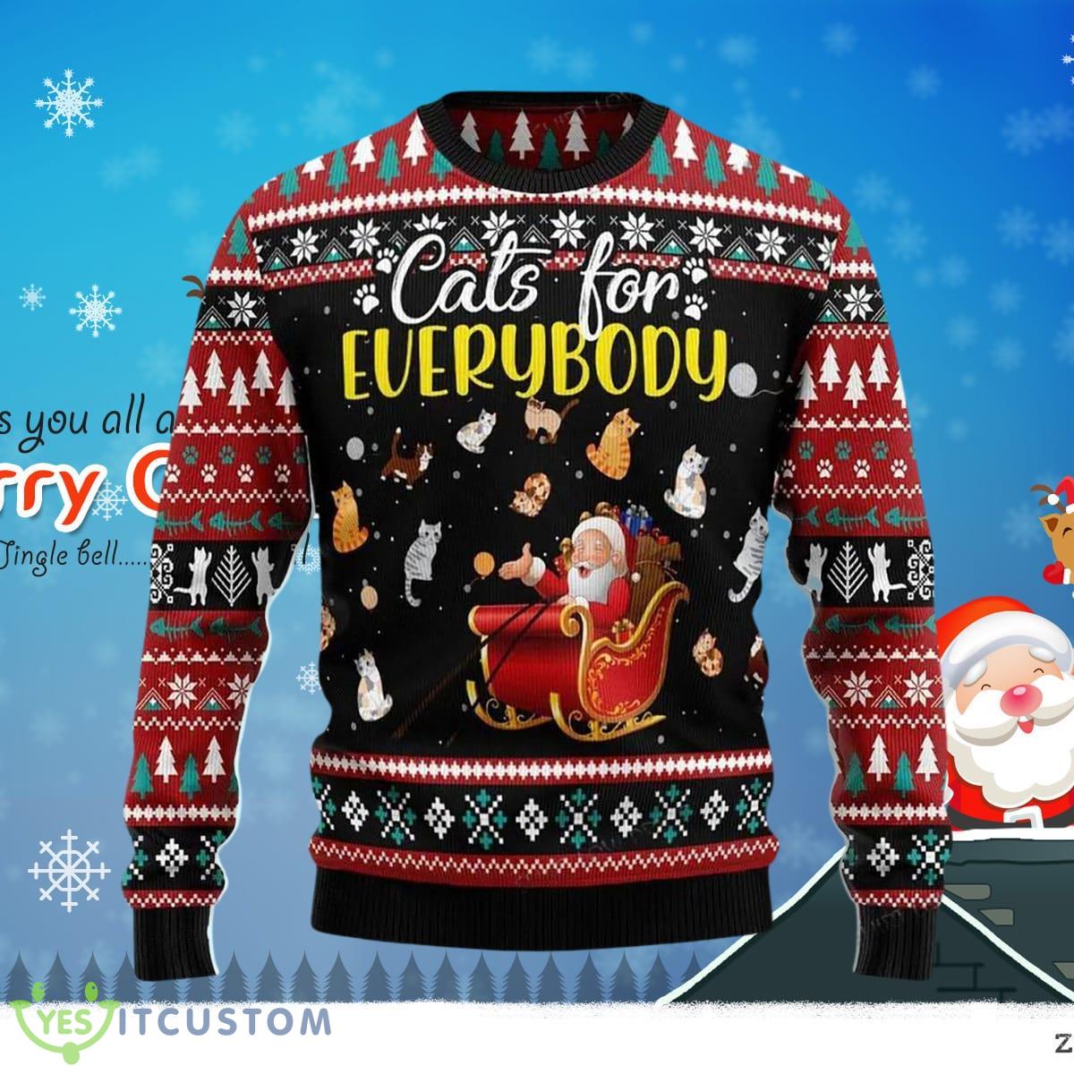Cats For Everybody Santa Claus Ugly Christmas Sweater Impressive Gift ...