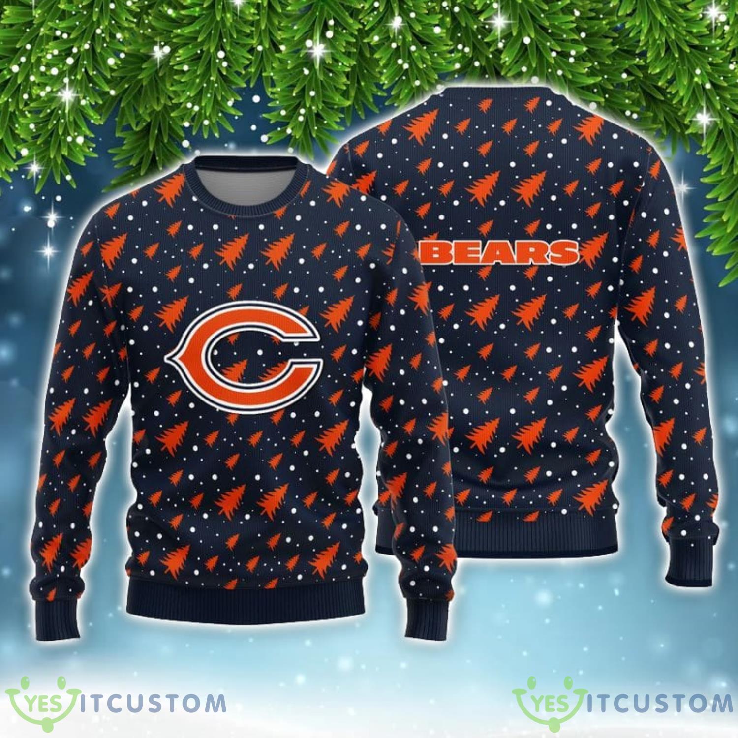 Chicago Bears Christmas Pine Tree Patterns Pattern AOP Sweater ...
