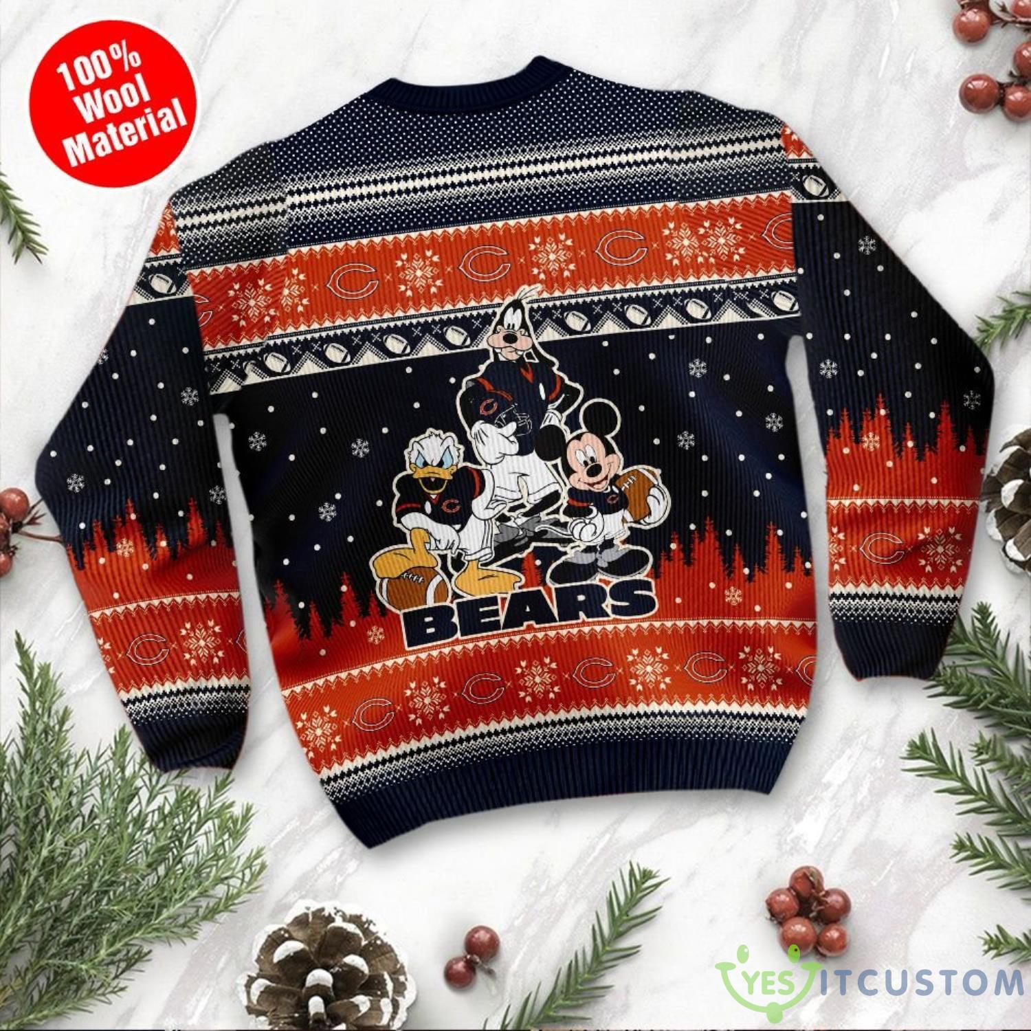 Chicago Bears Disney Donald Duck Mickey Mouse Goofy Fans Sport 3D Ugly ...
