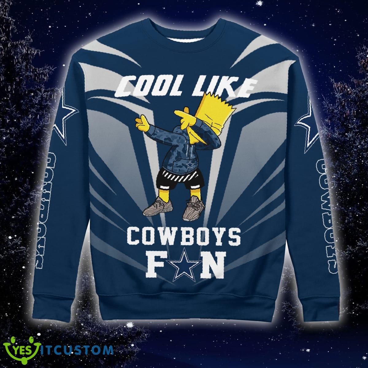 Christmas Cool Like Dallas Cowboys Fan Bart Simpson Dab Ugly Sweater ...