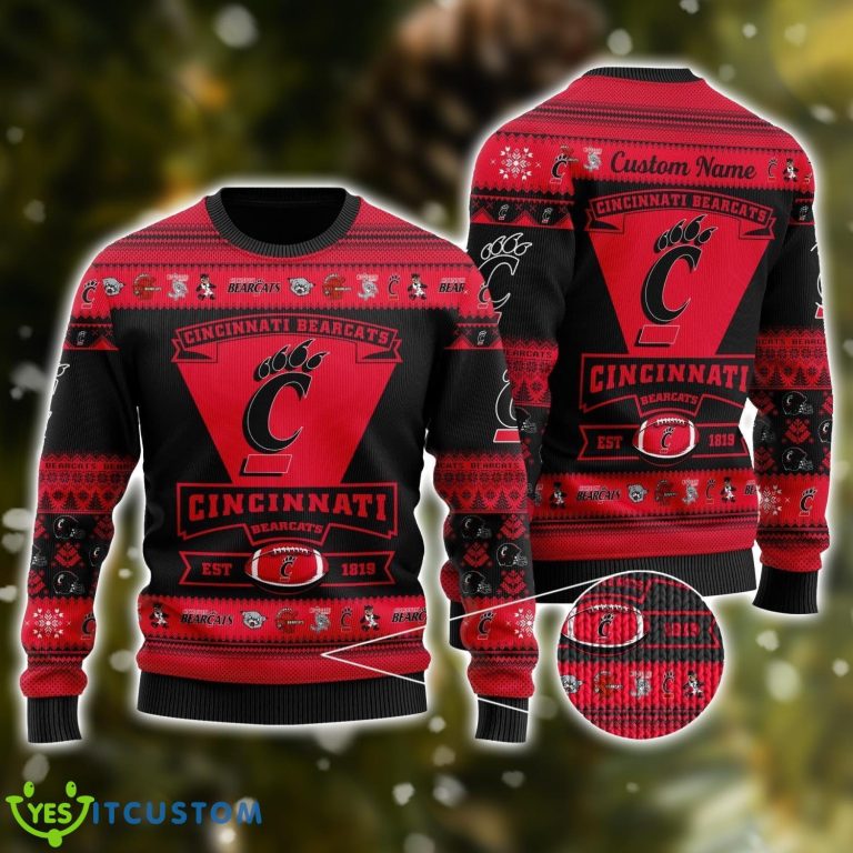 Cincinnati Bearcats Football Team Logo Personalized Ugly Christmas ...