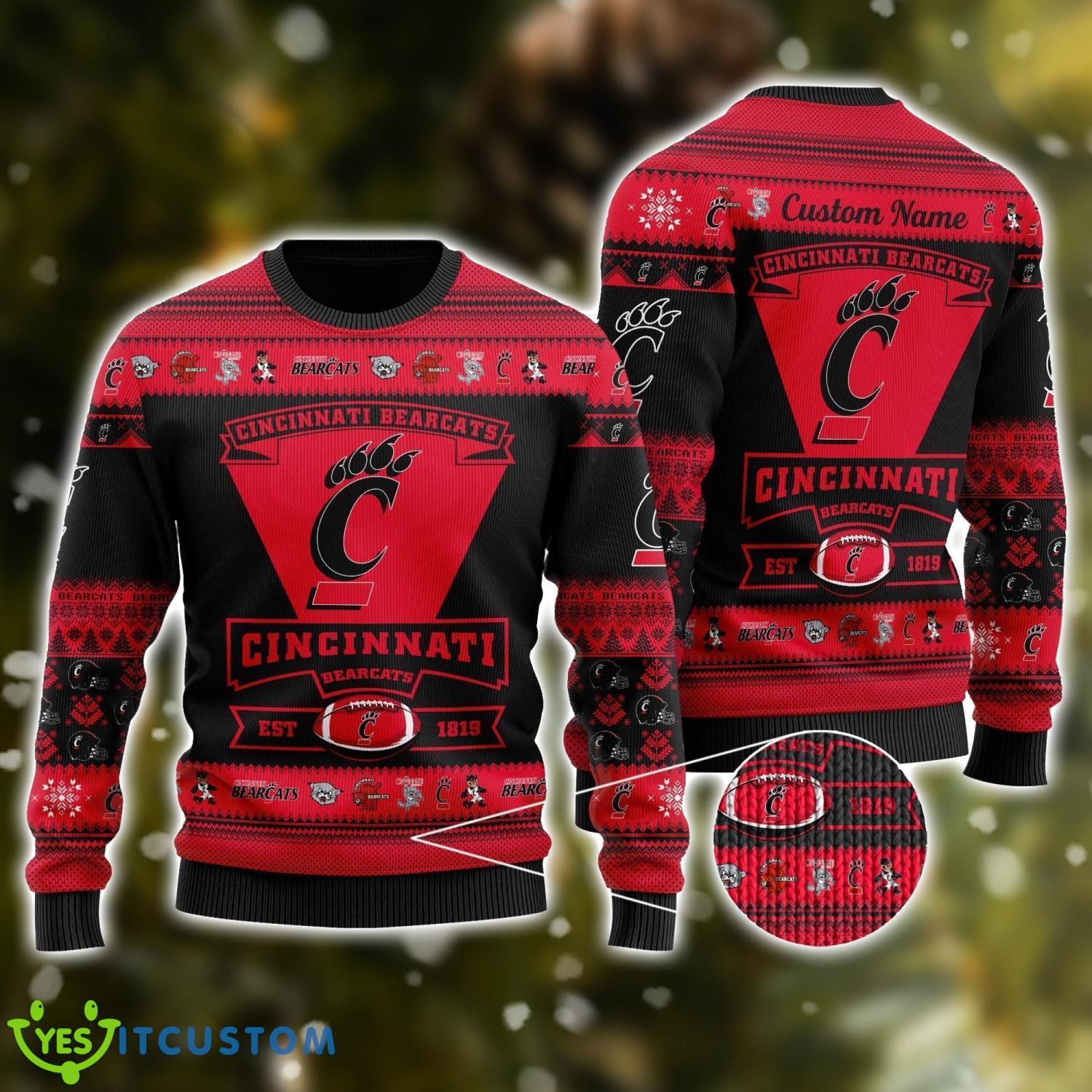 Cincinnati Bearcats Football Team Logo Personalized Ugly Christmas ...