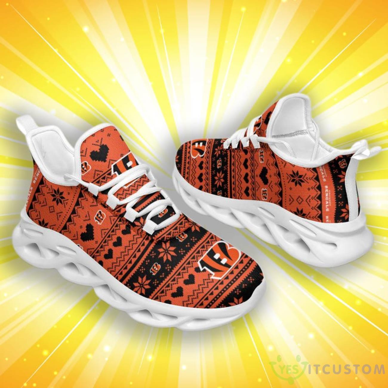Cincinnati Bengals Christmas Patterns Max Soul Shoes - YesItCustom