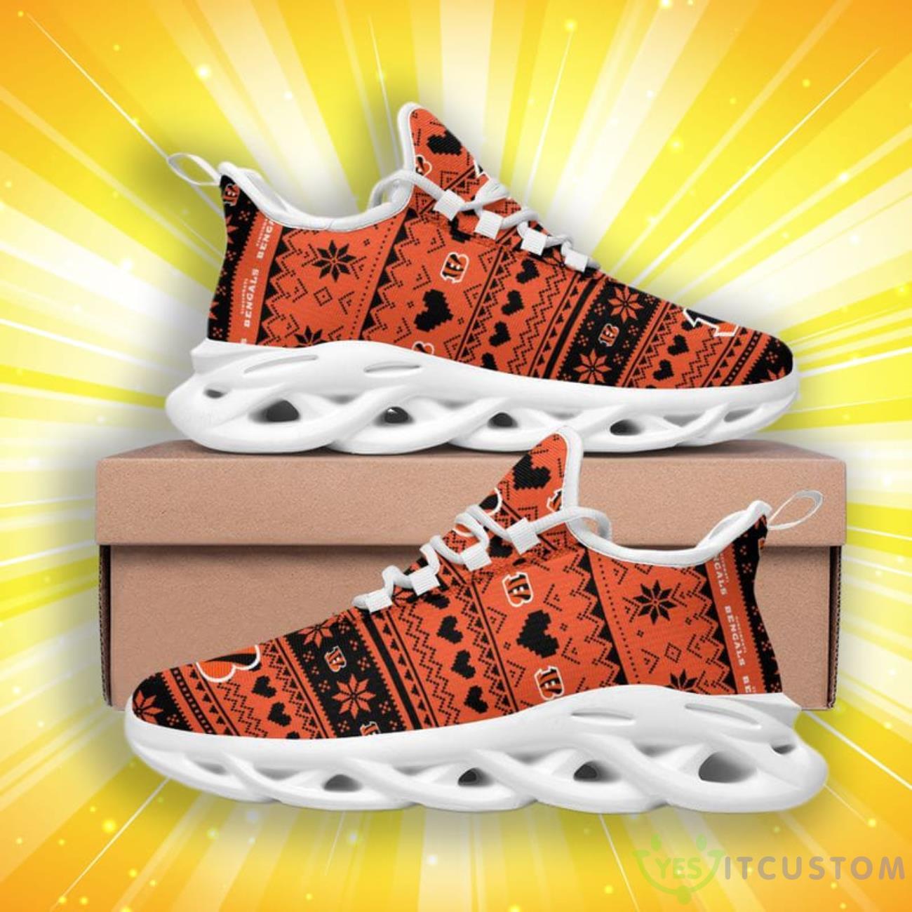 Cincinnati Bengals Christmas Patterns Max Soul Shoes - YesItCustom