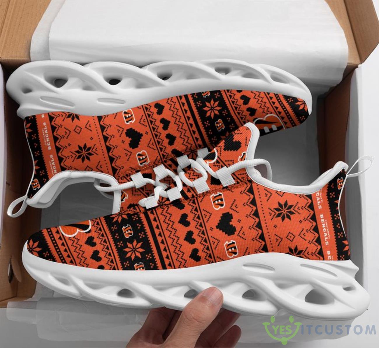 Cincinnati Bengals Christmas Patterns Max Soul Shoes - YesItCustom