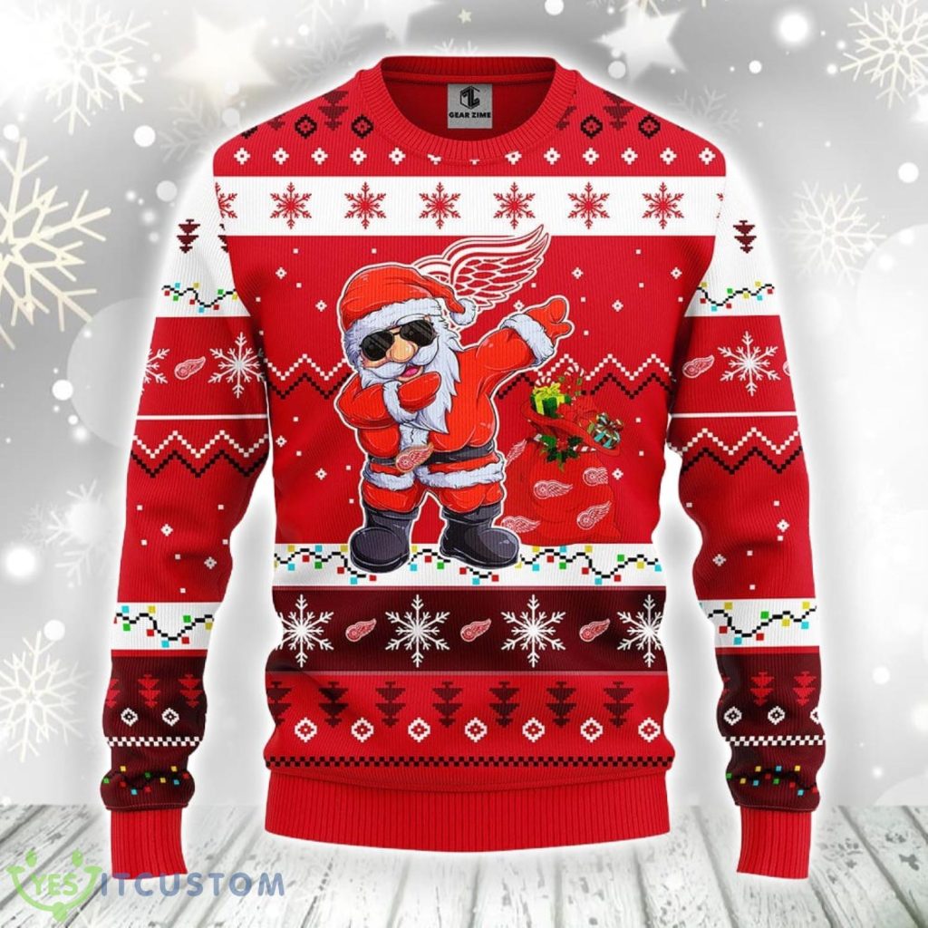 Detroit Red Wings Dabbing Santa Claus Ugly Christmas Sweater For Sport ...