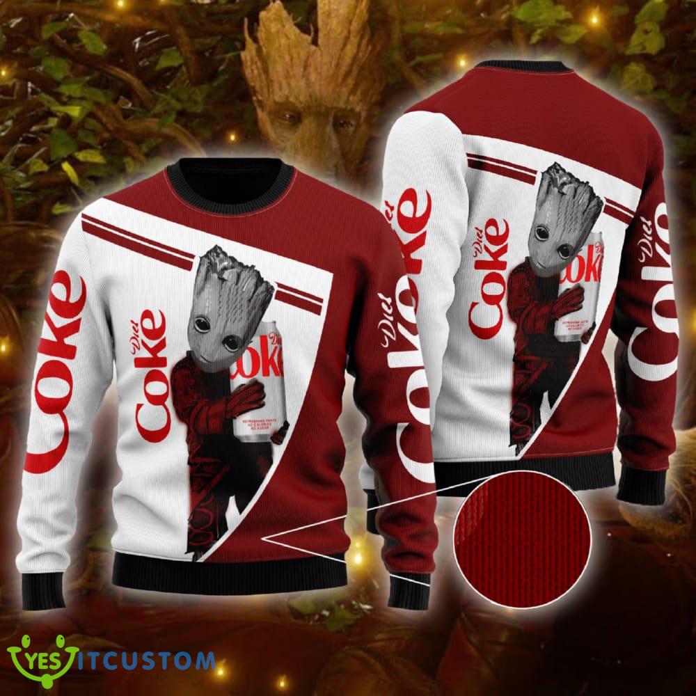 Diet Coke And Baby Groot Cute Christmas Ugly Sweater - YesItCustom