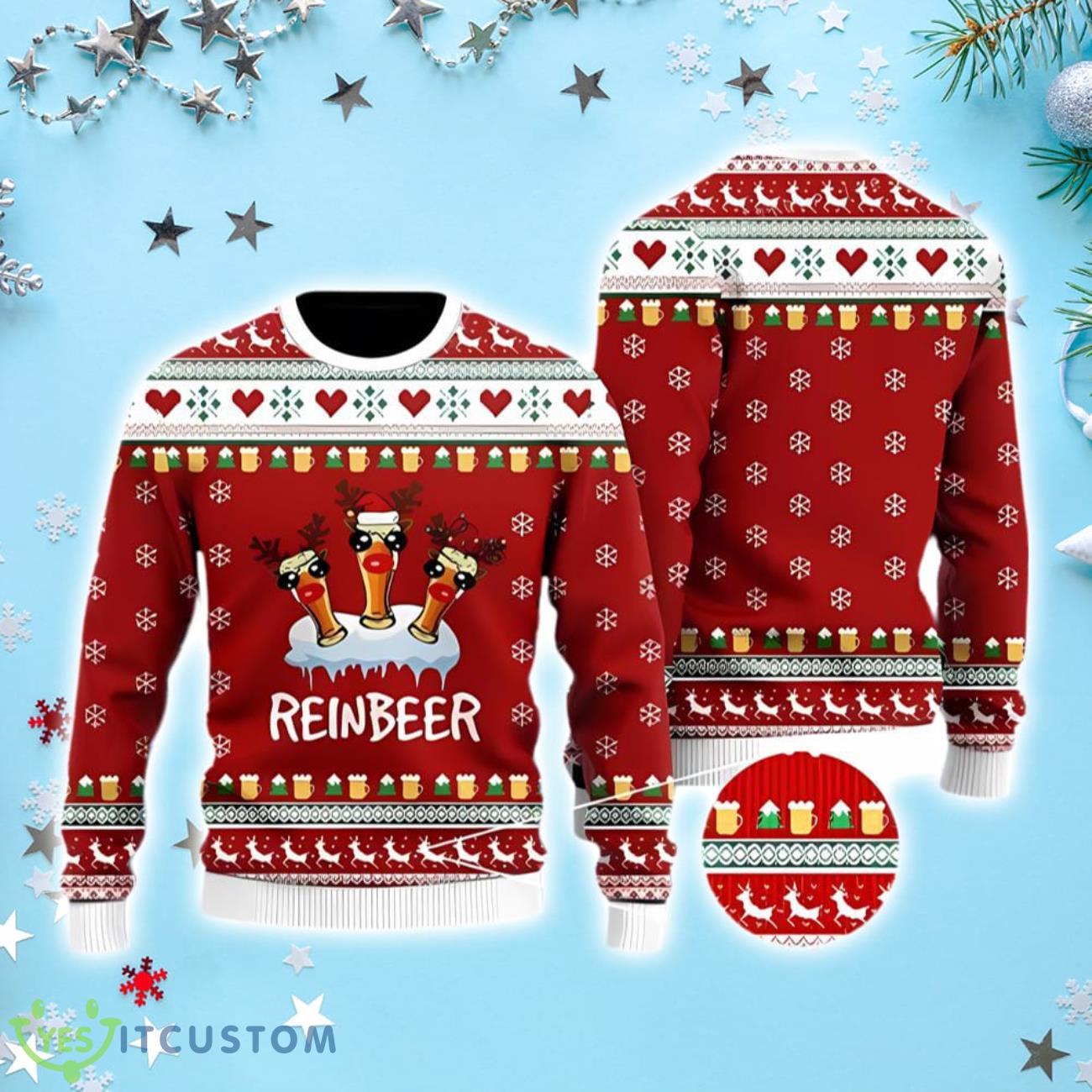 Funny Reindeer Reinbeer Ugly Sweater - YesItCustom